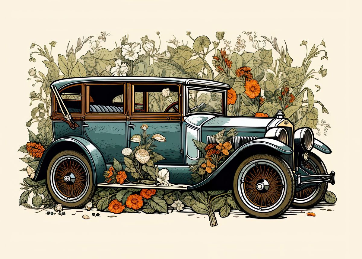 'Classic Car Vintage ' Poster by Janaka Dharmasena | Displate