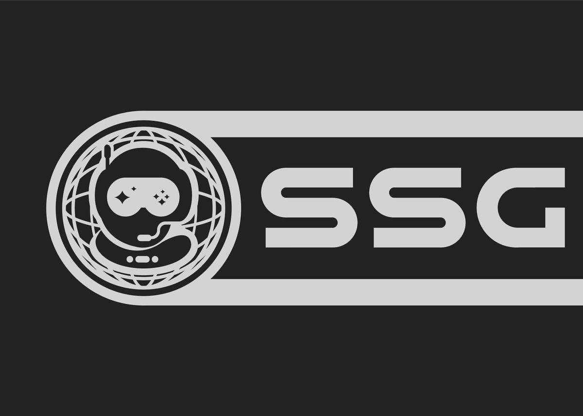 'SSG Logo Letters BnW' Poster, picture, metal print, paint by Spacestation Gaming | Displate