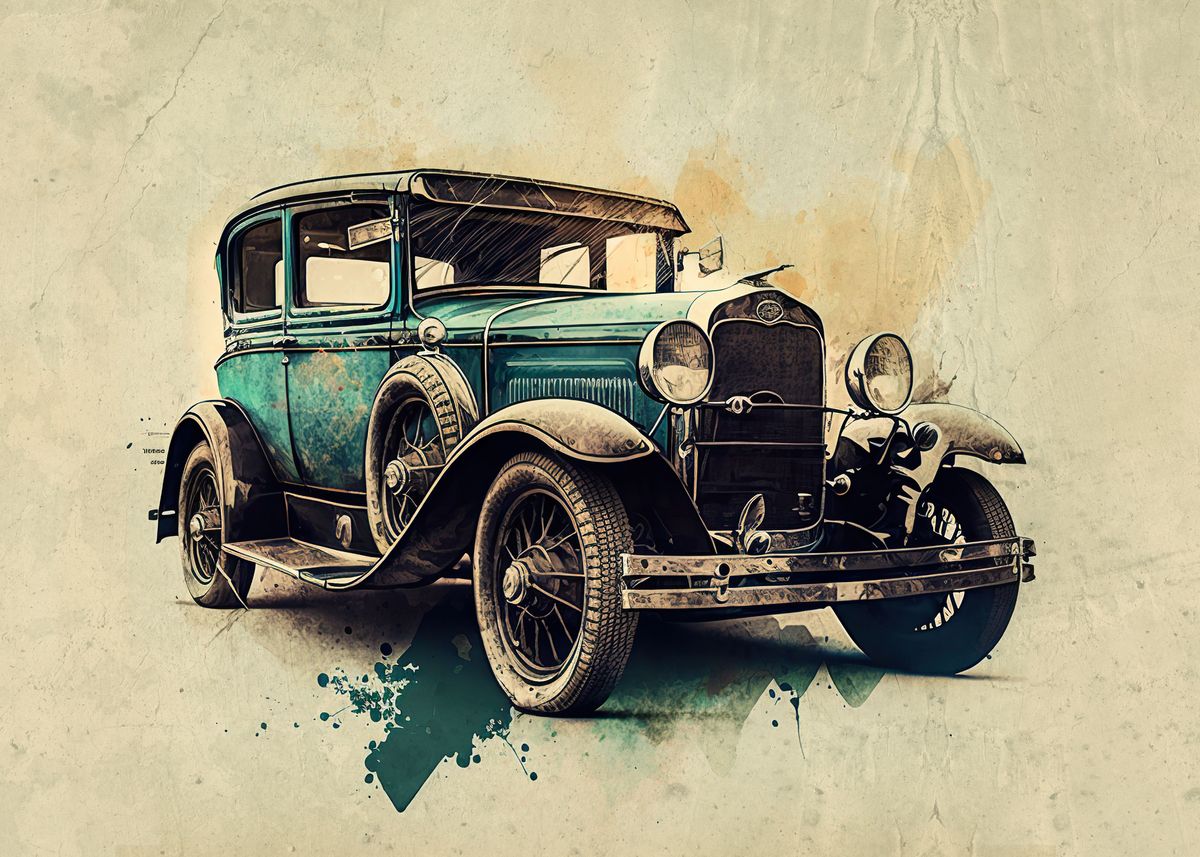 'Classic Car Vintage' Poster, picture, metal print, paint by Janaka ...