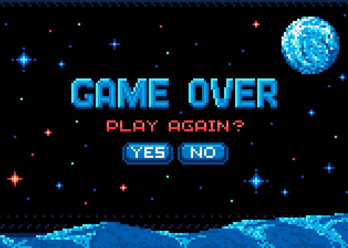 'Game over' Poster, picture, metal print, paint by Anil Gamble | Displate