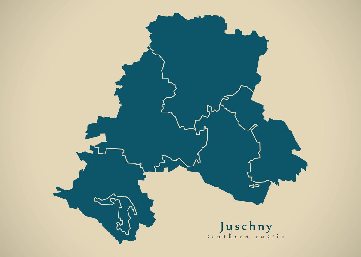 'Southern Russia region map' Poster, picture, metal print, paint by ...