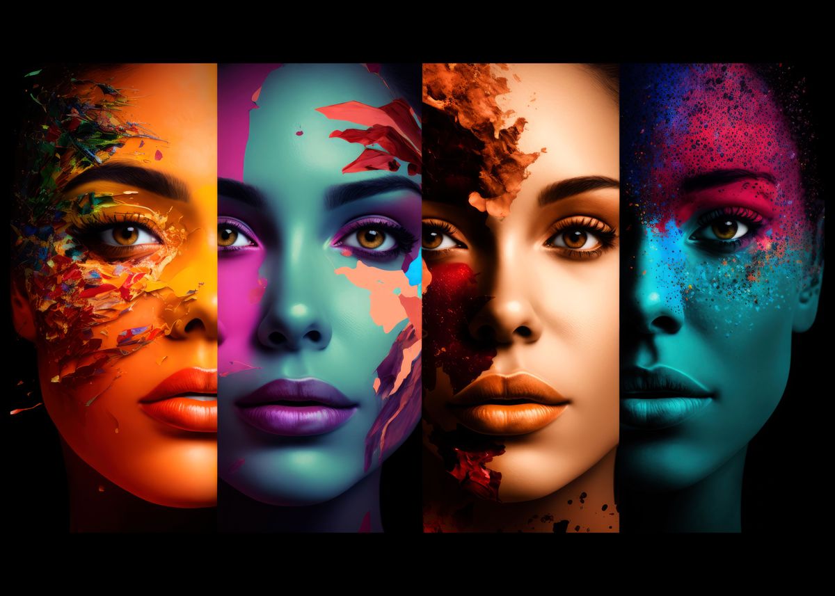 'women face' Poster, picture, metal print, paint by jantikusuma wardani ...