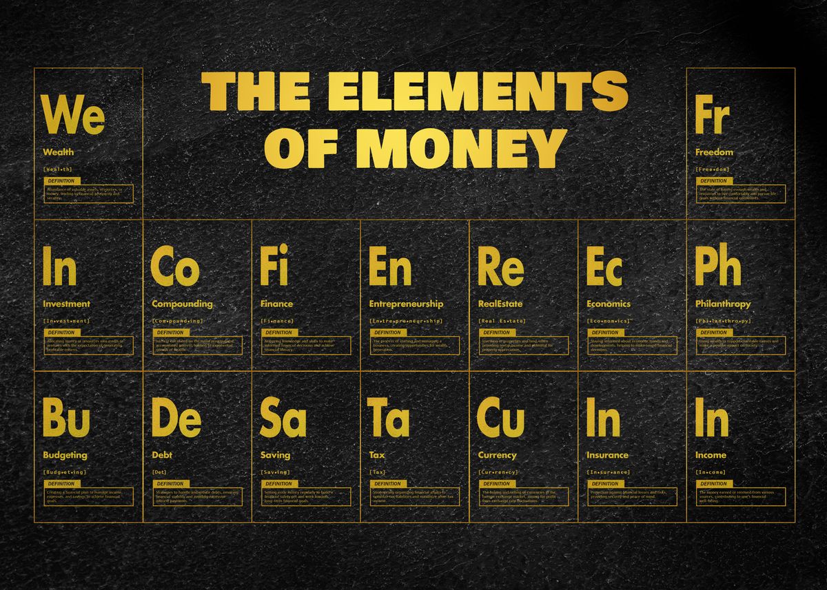 'The element of money' Poster, picture, metal print, paint by ...