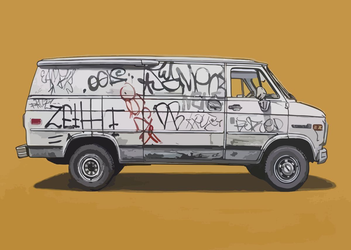 'Hiphop Van' Poster, picture, metal print, paint by MYKIDOARTWORK ...