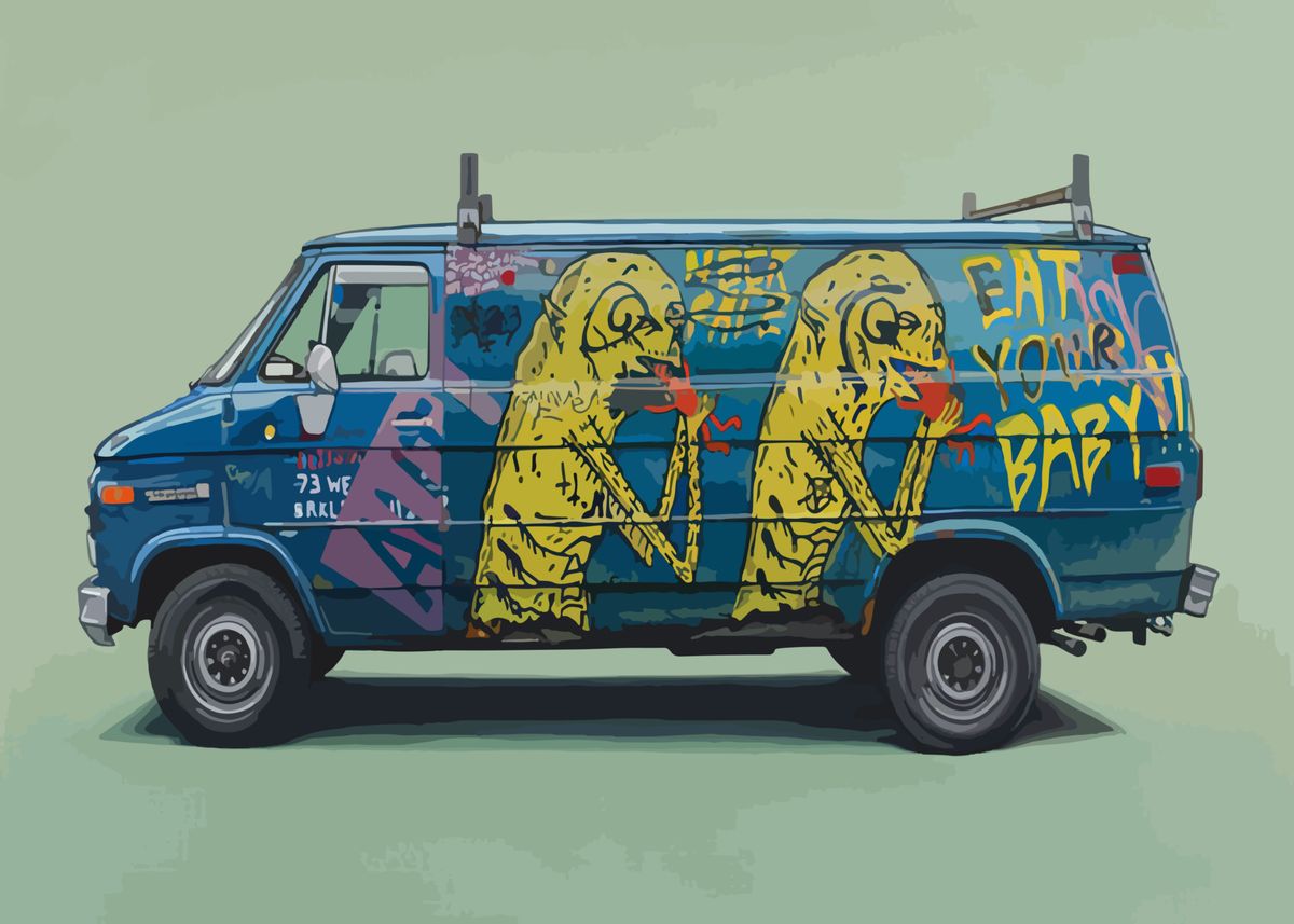 'Hiphop Van' Poster, picture, metal print, paint by MYKIDOARTWORK ...