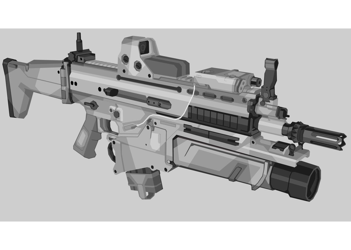 'FN SCAR with FN40GL' Poster, picture, metal print, paint by floverglow ...