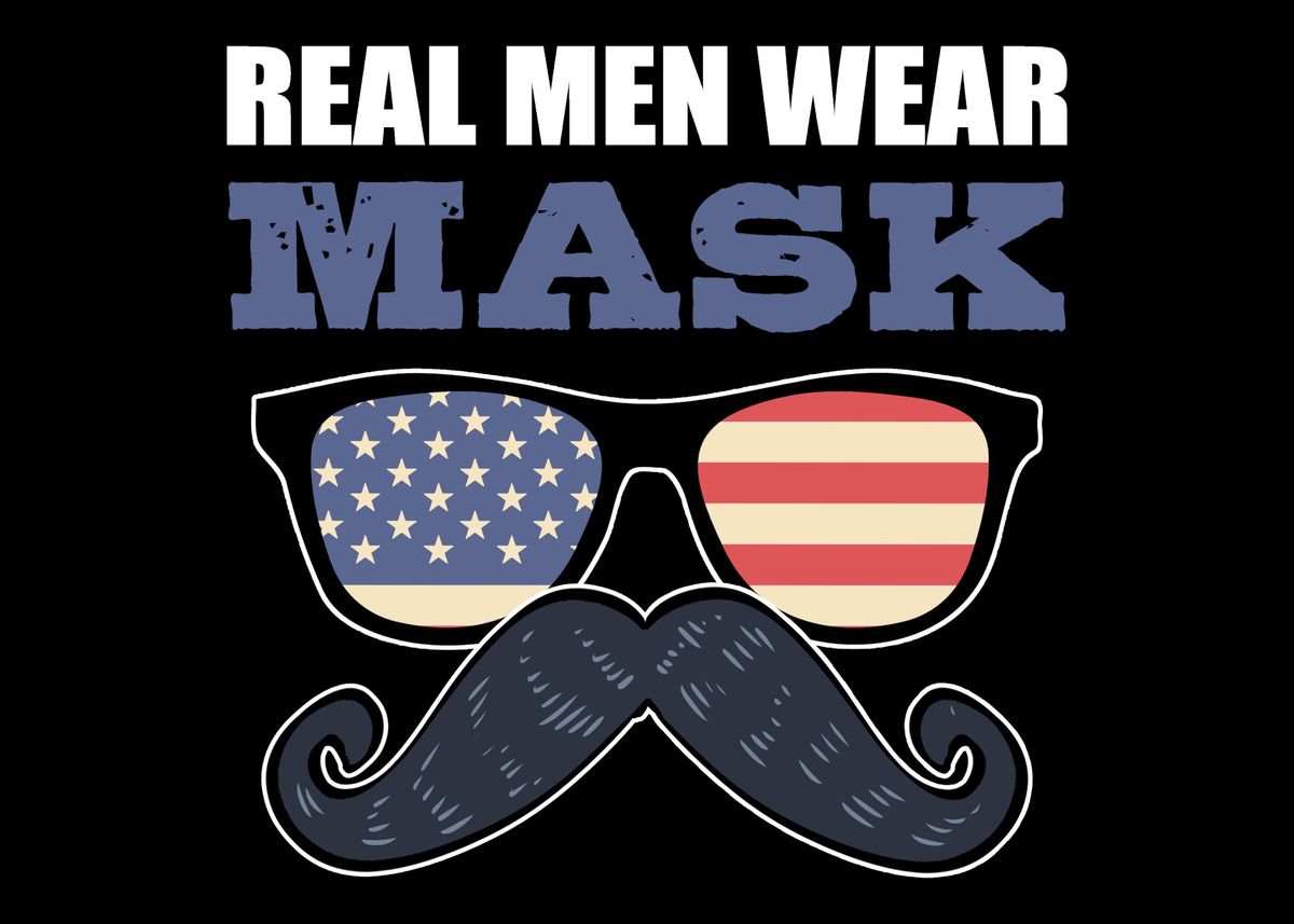 'Men Wear Masks Bearded Man' Poster, picture, metal print, paint by ...
