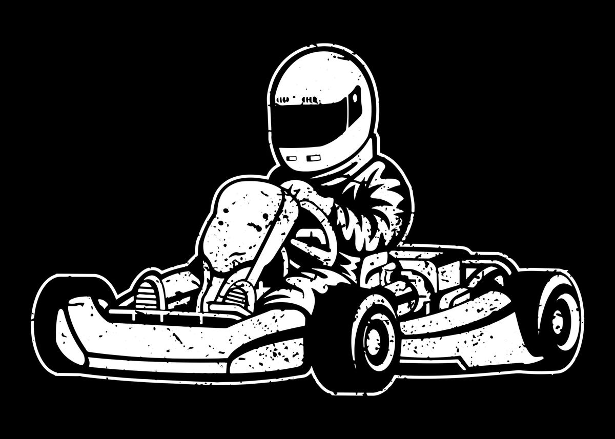 'Go Kart Karting' Poster, picture, metal print, paint by CrazySquirrel ...