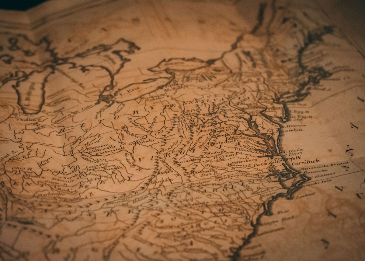 'Geographical Map Sketch' Poster, picture, metal print, paint by ...