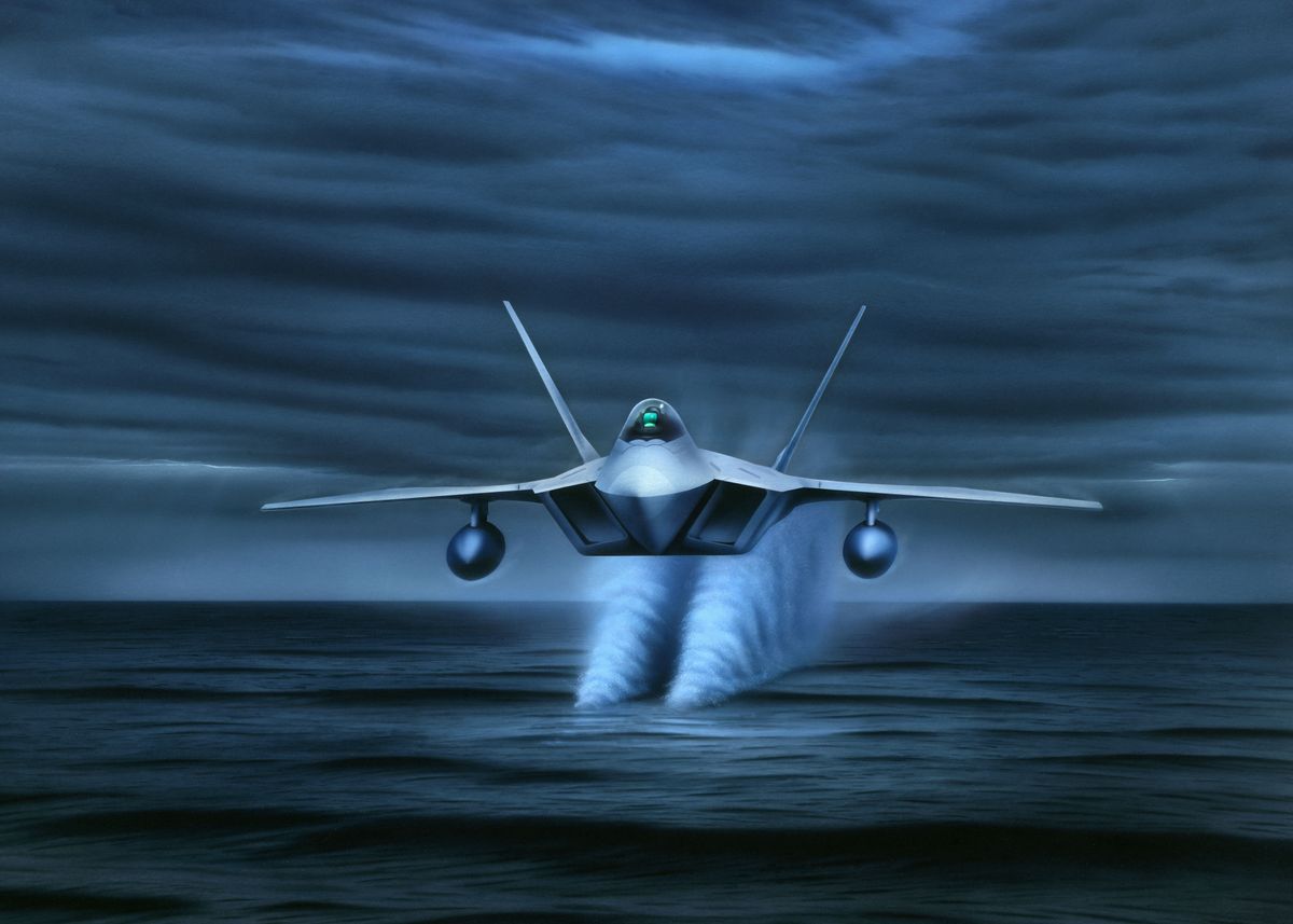 'F 22 A Raptor' Poster, picture, metal print, paint by Rainer Kalwitz ...