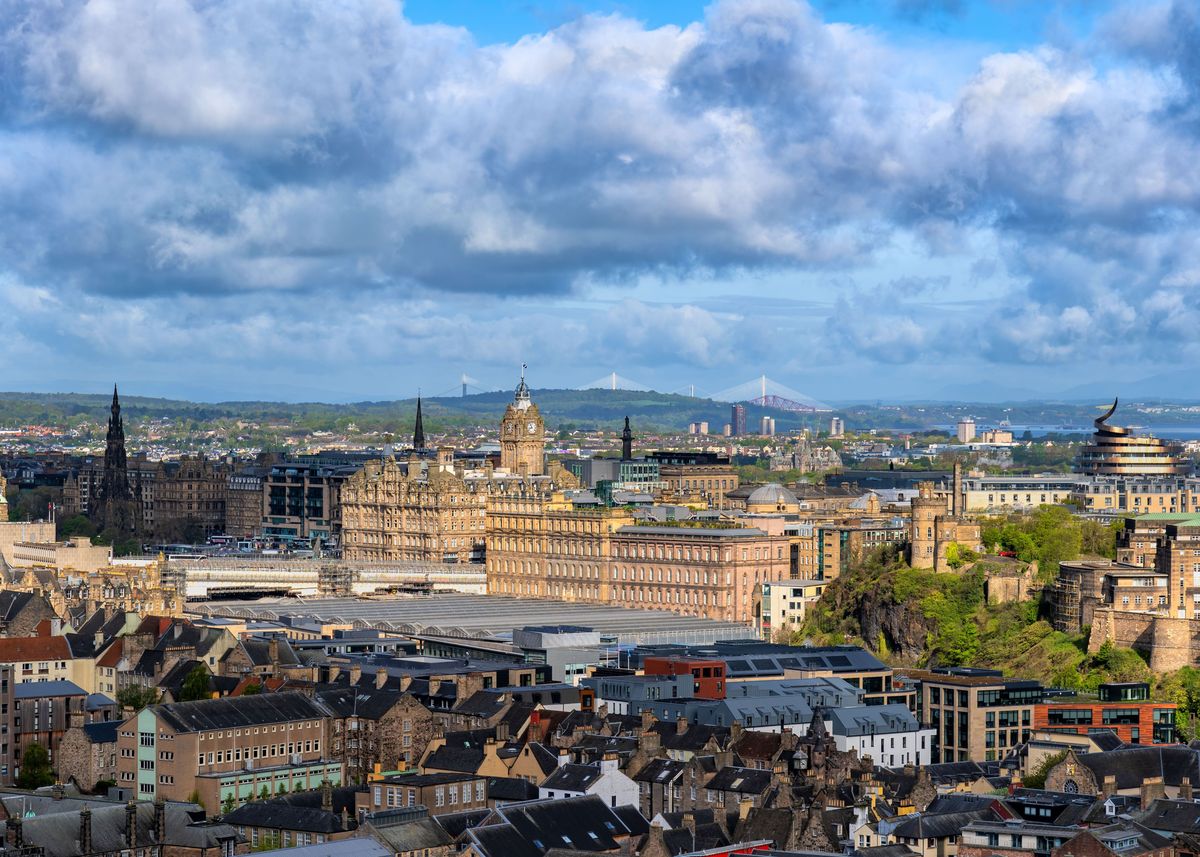 'Edinburgh Cityscape' Poster, picture, metal print, paint by Socratubik ...