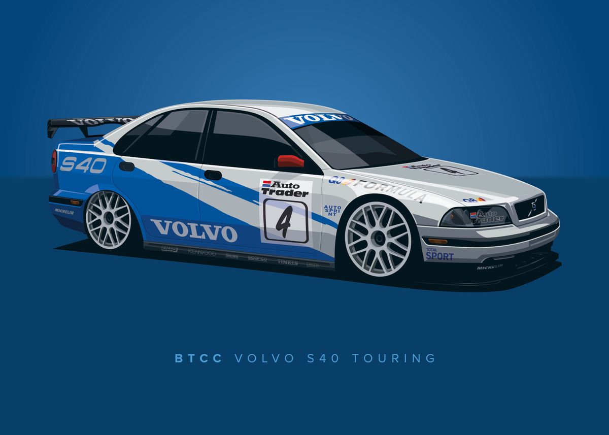 'BTCC Volvo S40 Touring' Poster, picture, metal print, paint by Jakub ...