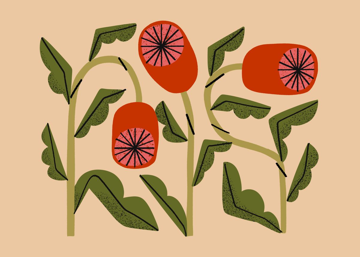 'Three Flowers' Poster by Renea L Thull | Displate