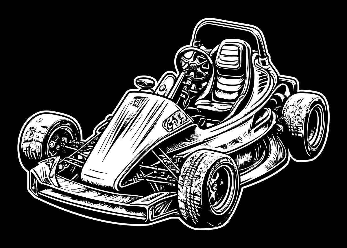 'Go Kart Karting' Poster, picture, metal print, paint by BobbyBubble ...