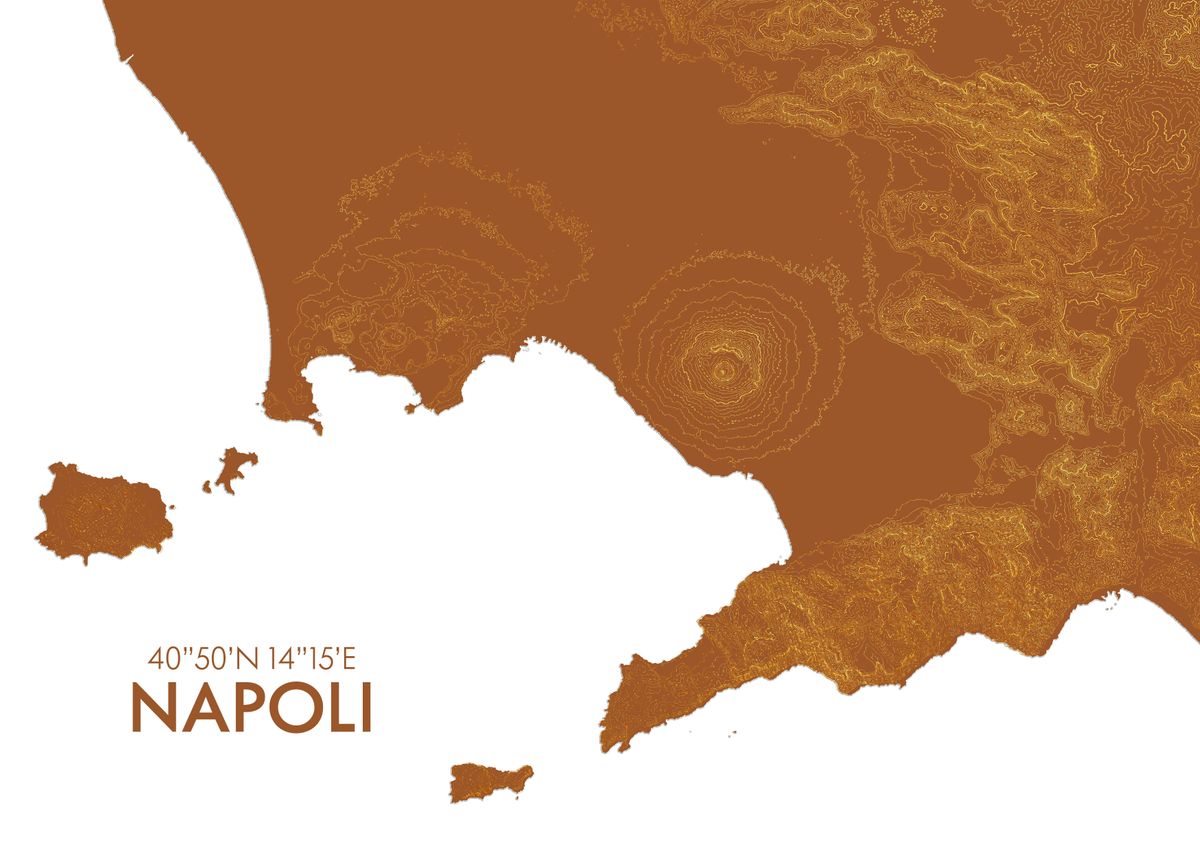 'Topographic map Napoli' Poster by Yates Madeline | Displate