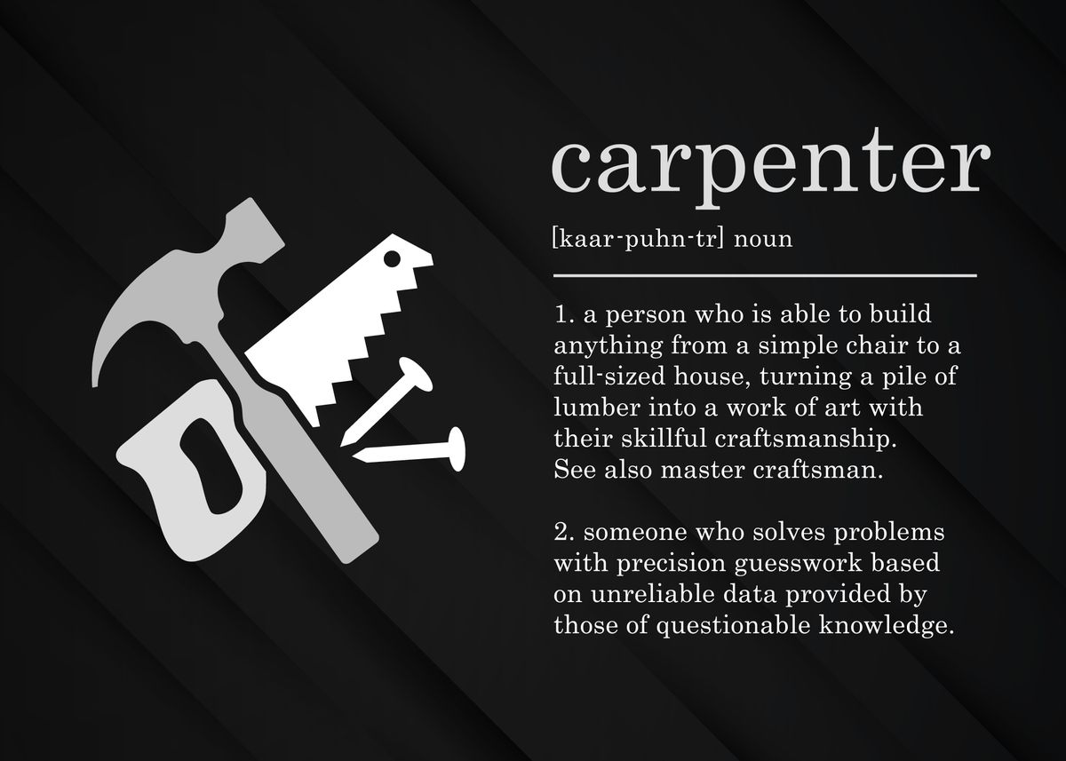 'Funny Carpenter Definition' Poster by 84PixelDesign | Displate