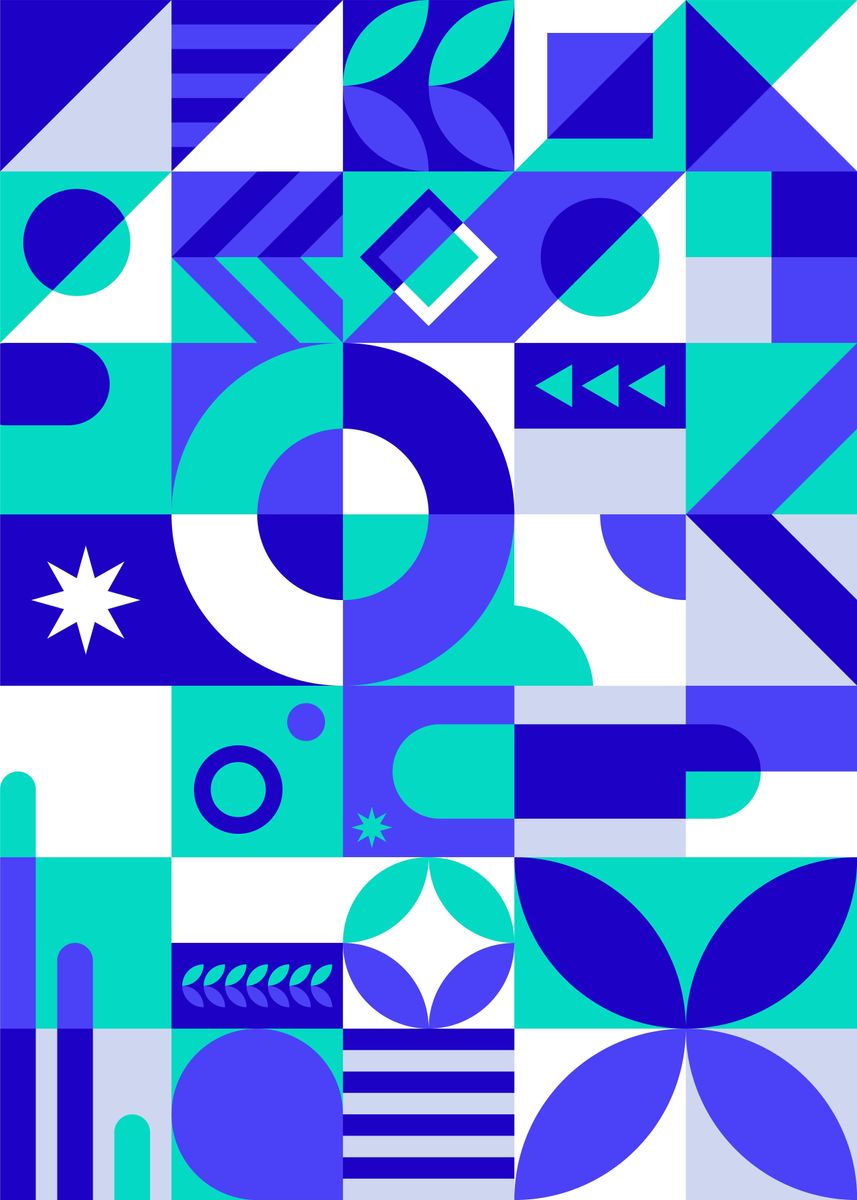 'Abstract Geometry Pattern' Poster, picture, metal print, paint by Dika ...