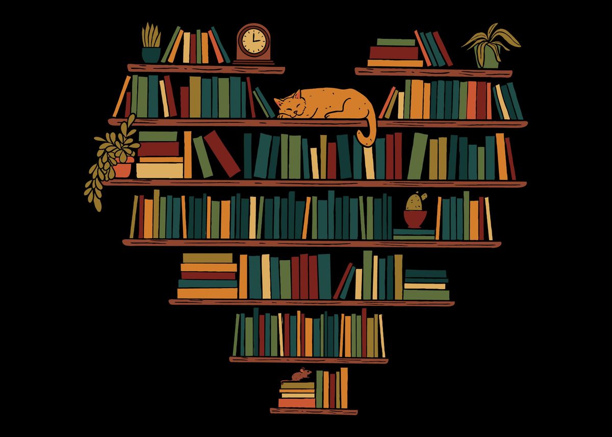 'Books Bookworm Cat Buch' Poster by BobbyBubble | Displate