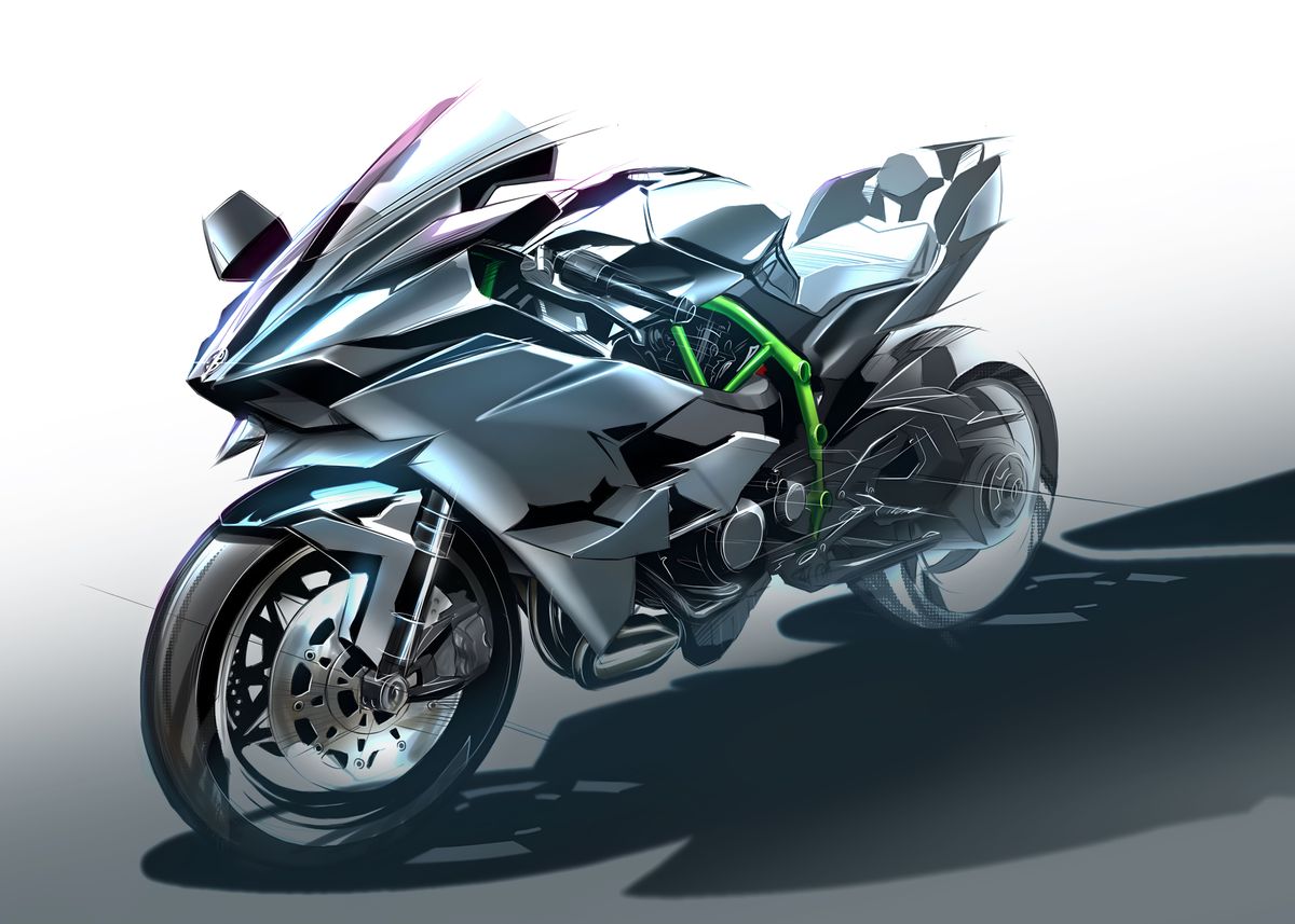 'KAWASAKI NINJA H2R' Poster, picture, metal print, paint by Flux Lab ...