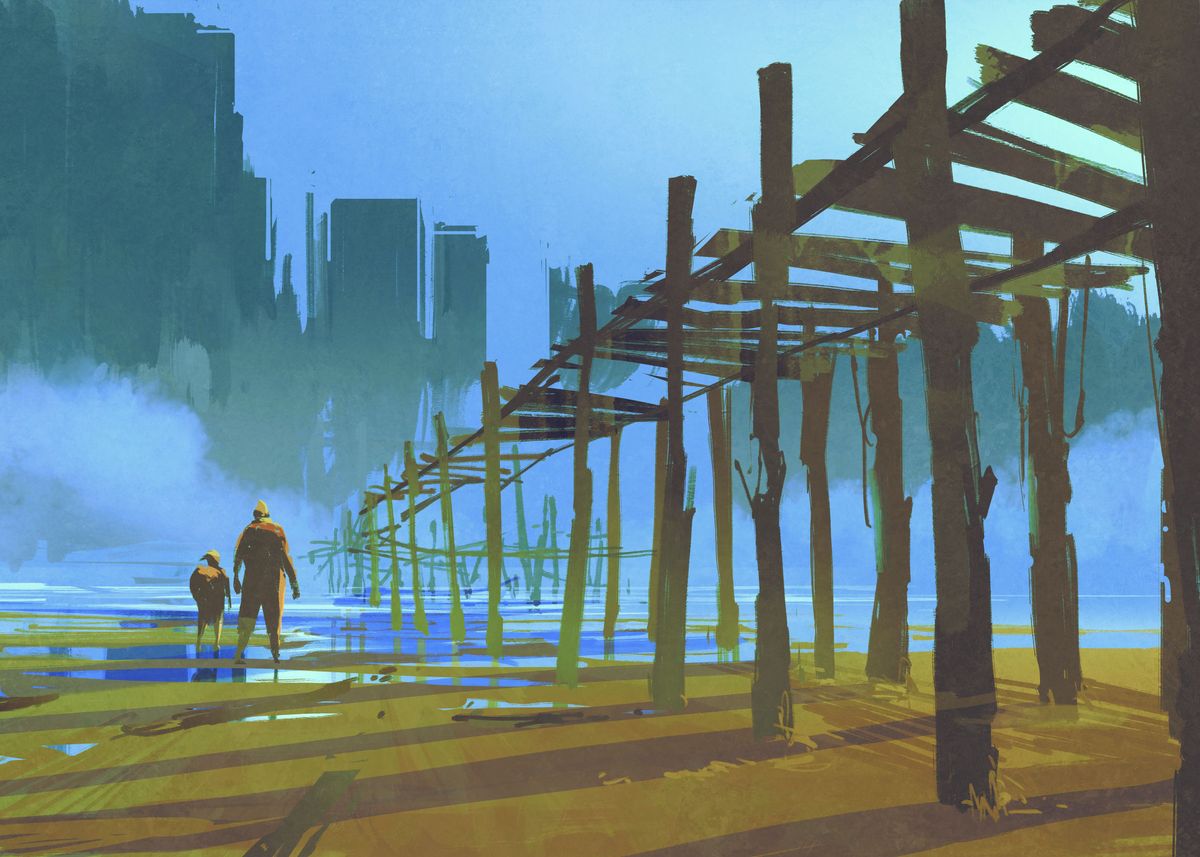 'Pier Artwork' Poster, picture, metal print, paint by Fantasy Lord ...