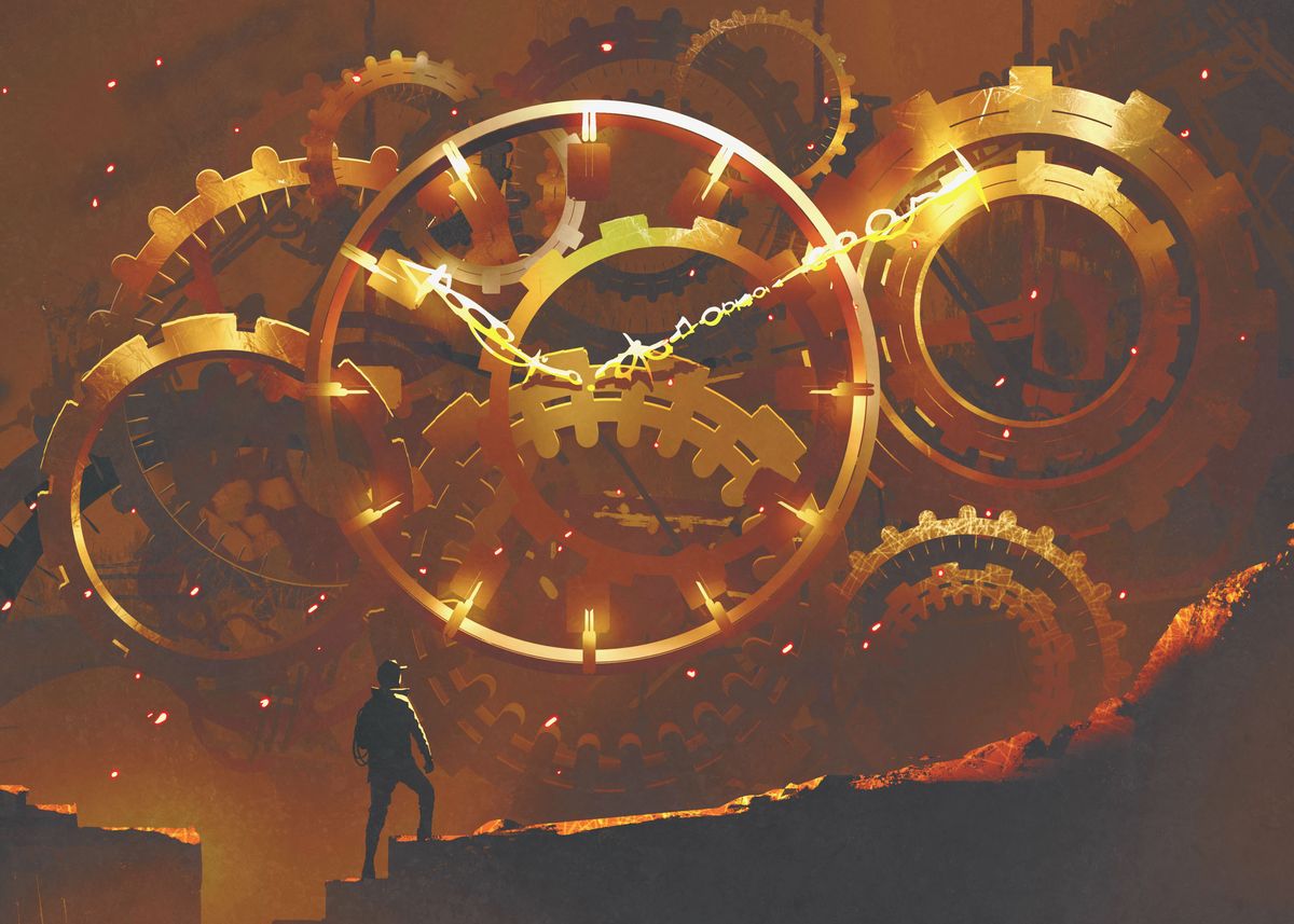 'golden clockwork ' Poster, picture, metal print, paint by Fantasy Lord ...