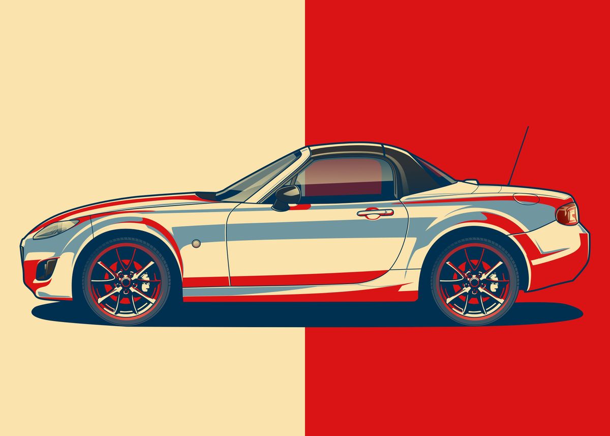 'Mazda MX5' Poster, picture, metal print, paint by Deeo | Displate