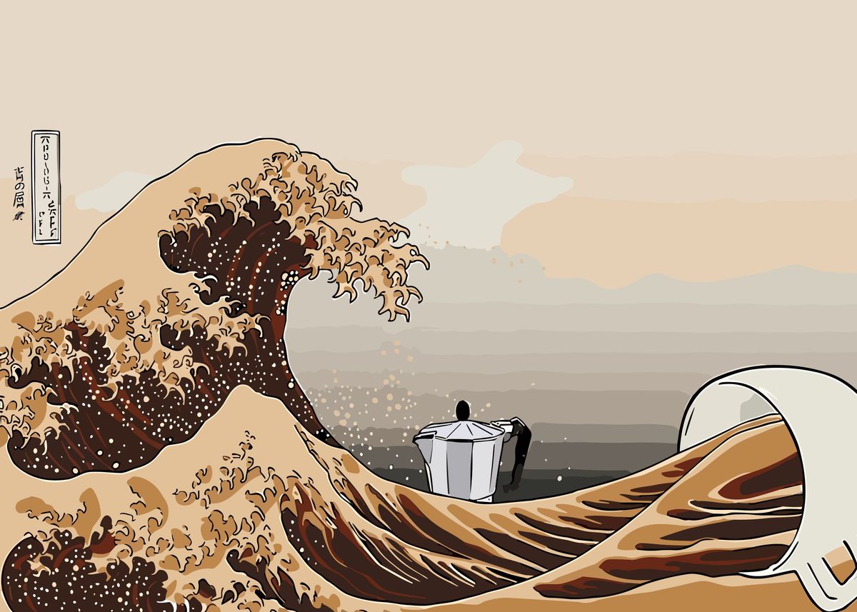 'The Great Wave of Coffee' Poster, picture, metal print, paint by Yllar ...