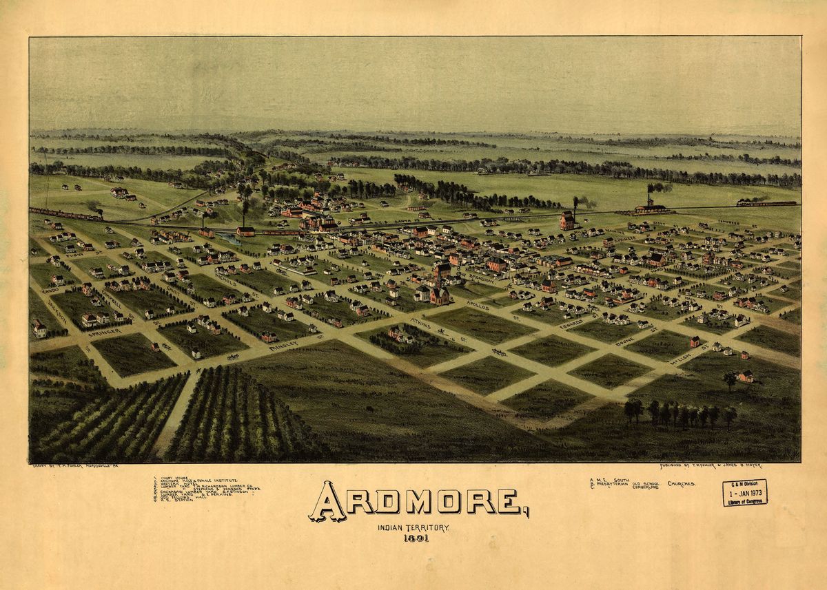 'Ardmore OK 1891' Poster, picture, metal print, paint by Janice M ...