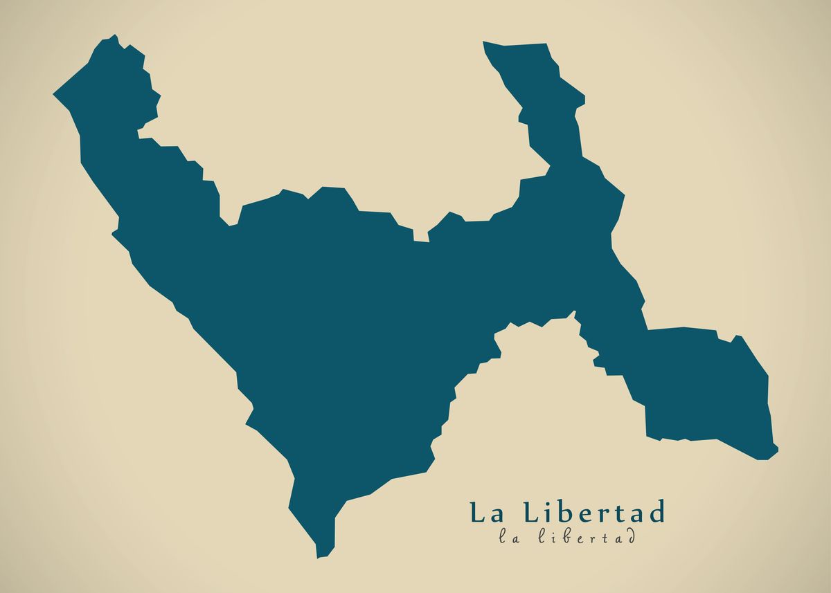 'La Libertad Peru map' Poster, picture, metal print, paint by Ingo Menhard | Displate