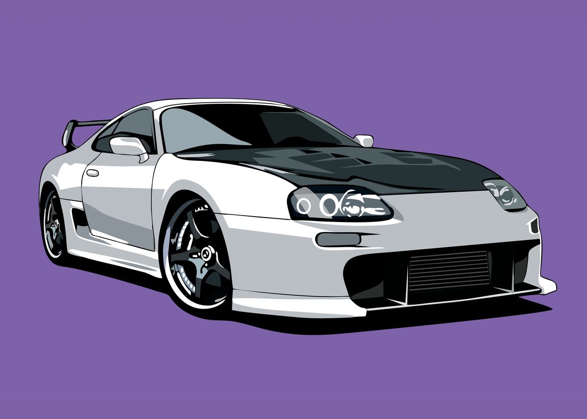'Japanese Supra Car Cool ' Poster, picture, metal print, paint by gani ...