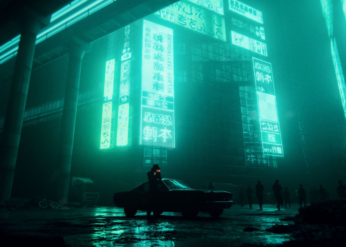 'Neon back alley' Poster, picture, metal print, paint by JPEGJOURNEY ...