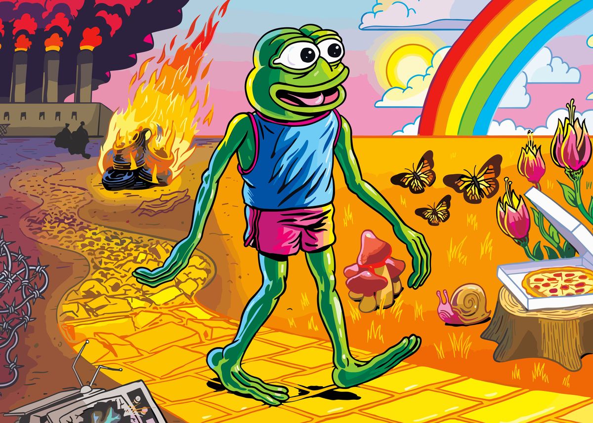 'Pepe the frog meme' Poster, picture, metal print, paint by F1 Super ...