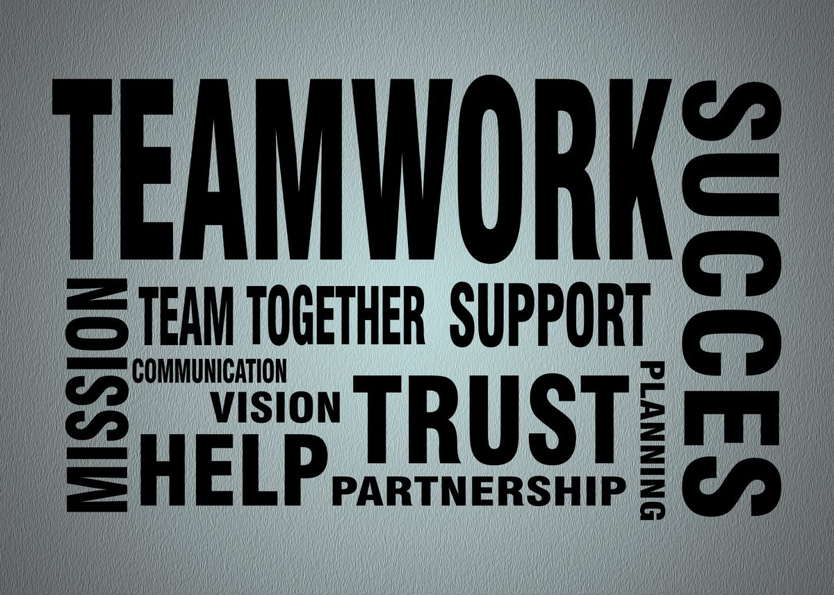 'Teamwork Motivation Quote' Poster, picture, metal print, paint by QTK ...