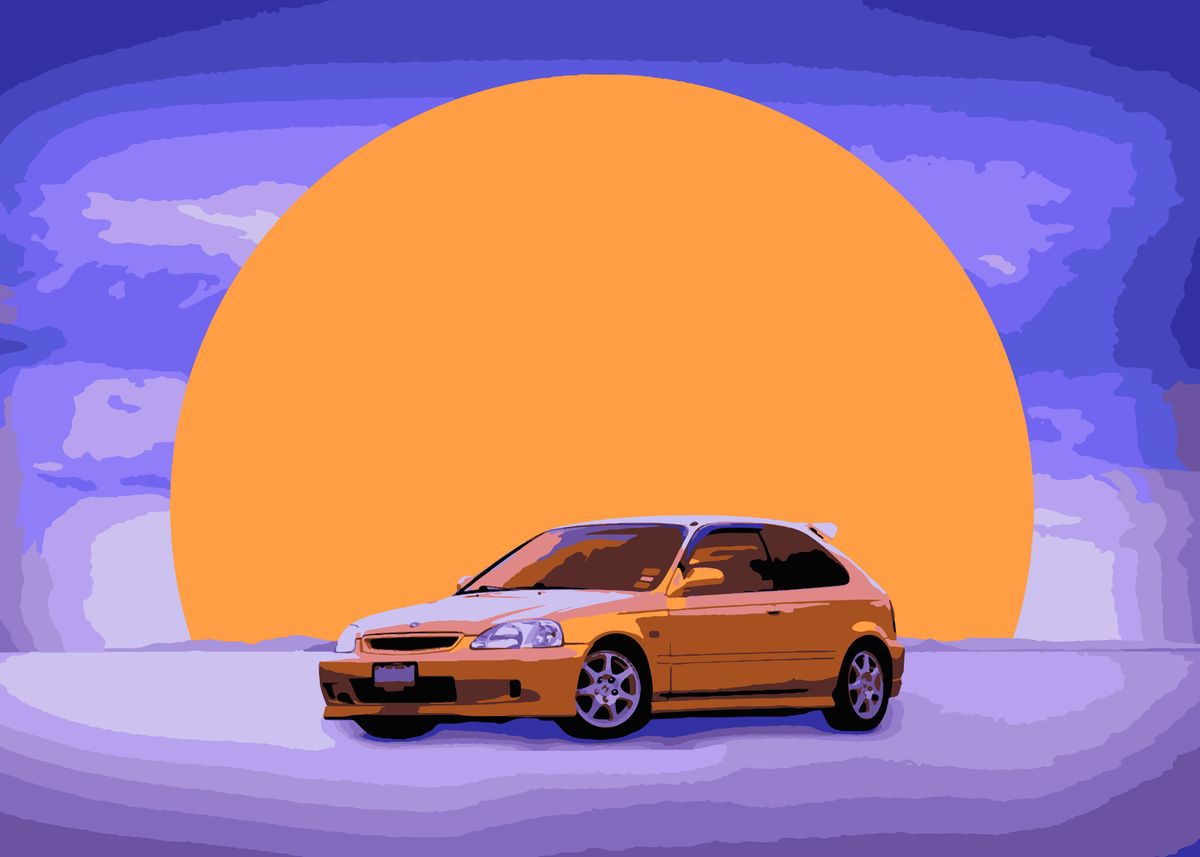 'Honda Civic' Poster, picture, metal print, paint by Robert Guarnieri ...