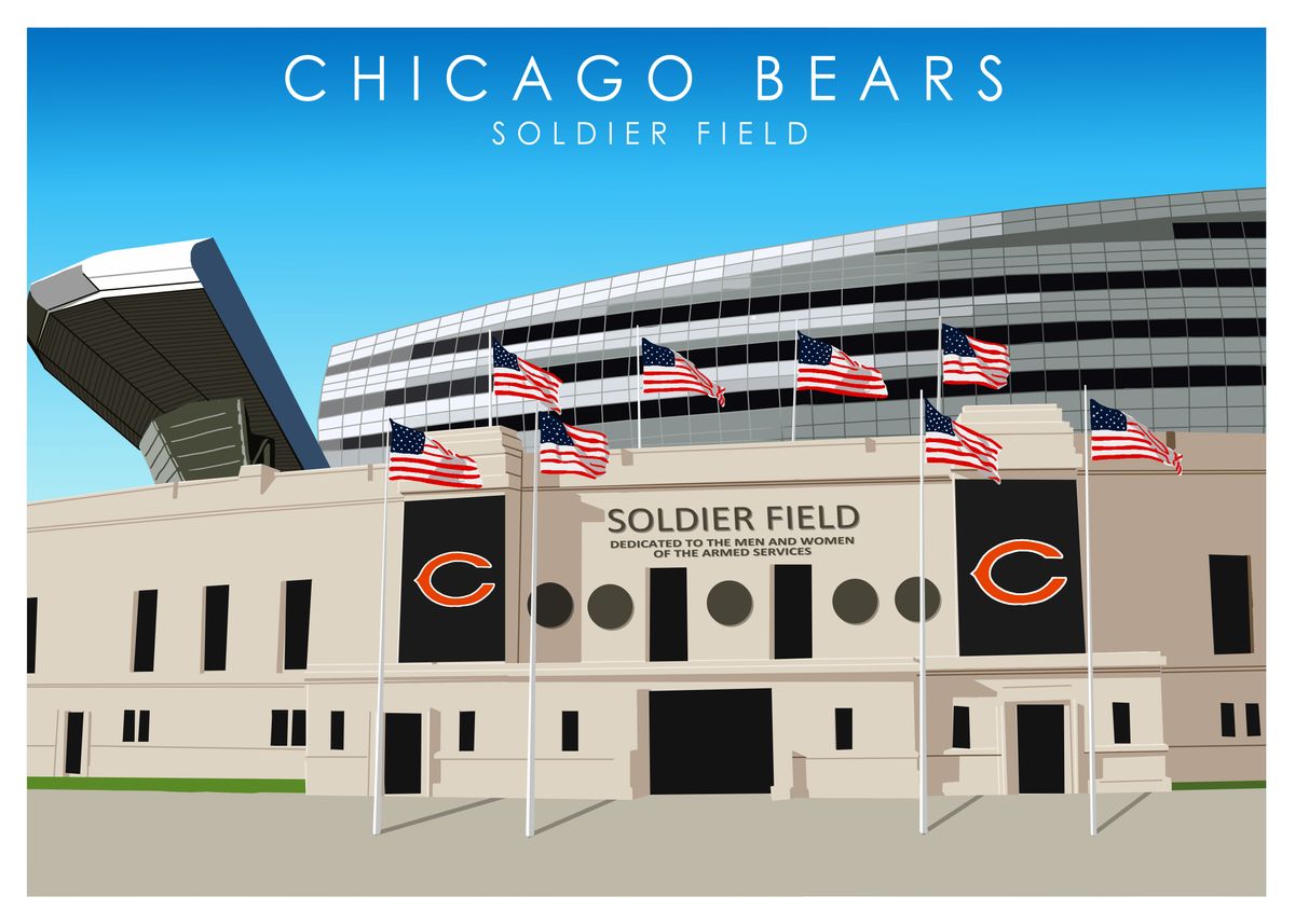 'Bears Stadium' Poster, picture, metal print, paint by OmegaArt | Displate