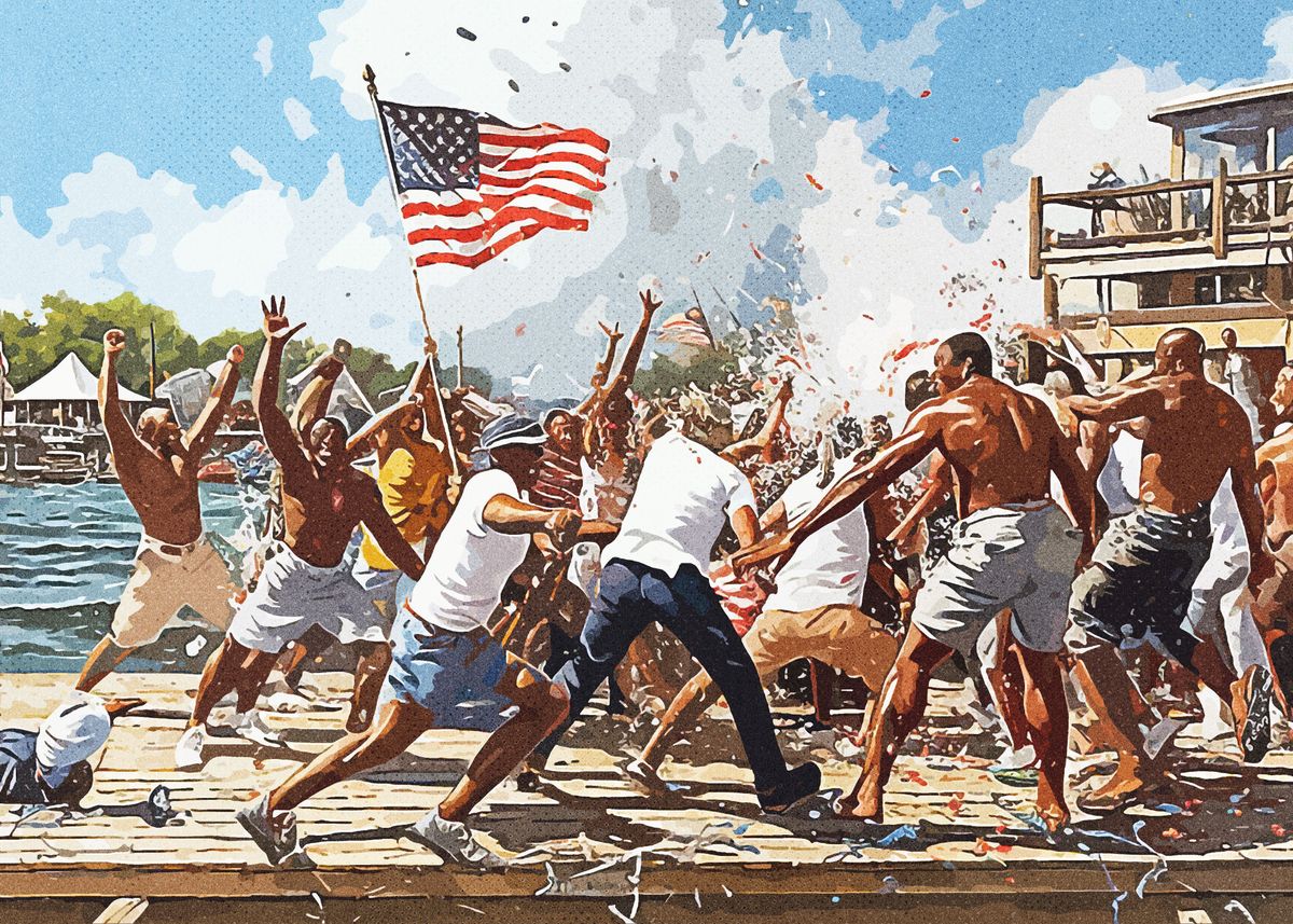 'Painting of brawl' Poster, picture, metal print, paint by Fachrul ...