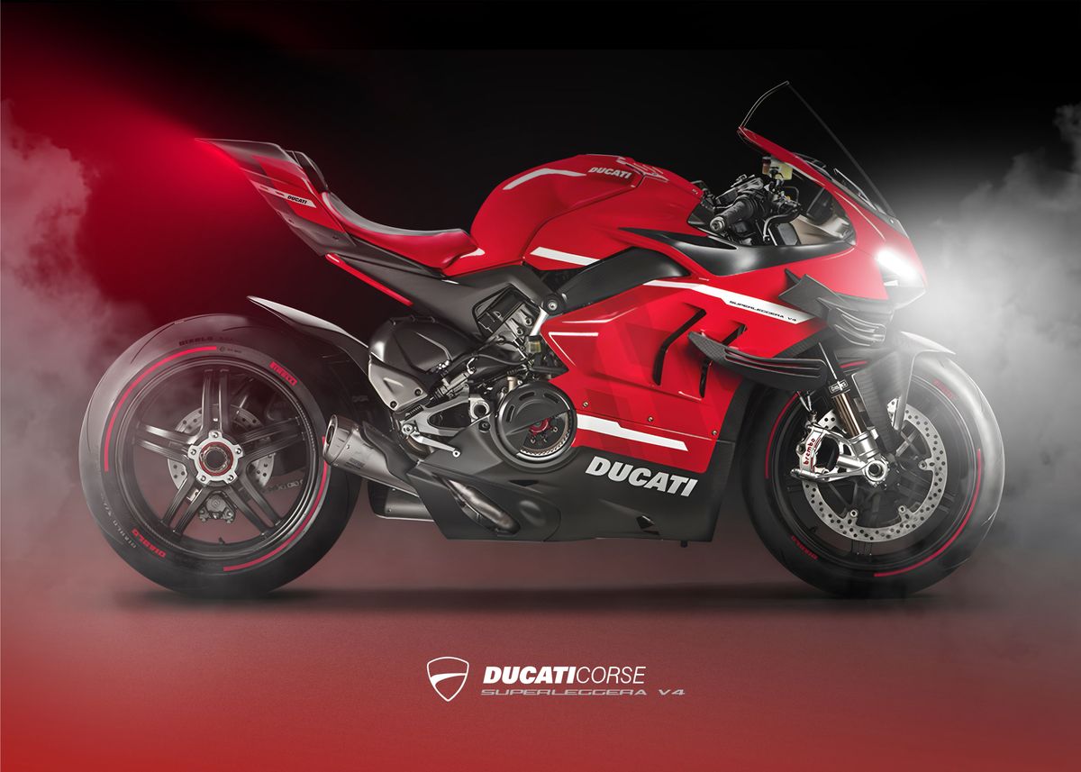 'NEW DUCATI SUPERLEGGERA V4' Poster, picture, metal print, paint by ...