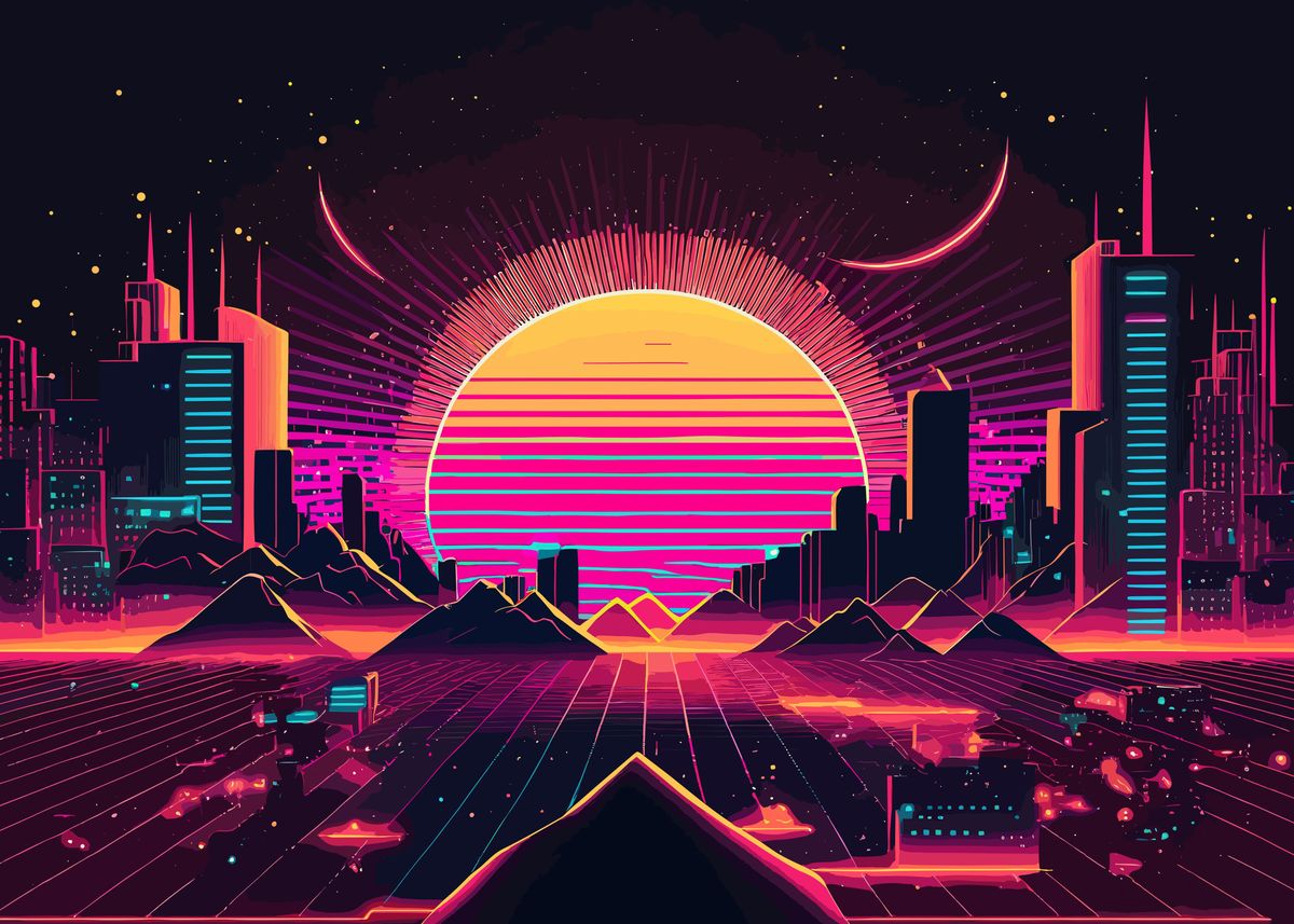 'Cyberpunk City' Poster, picture, metal print, paint by Ardyce Behn ...