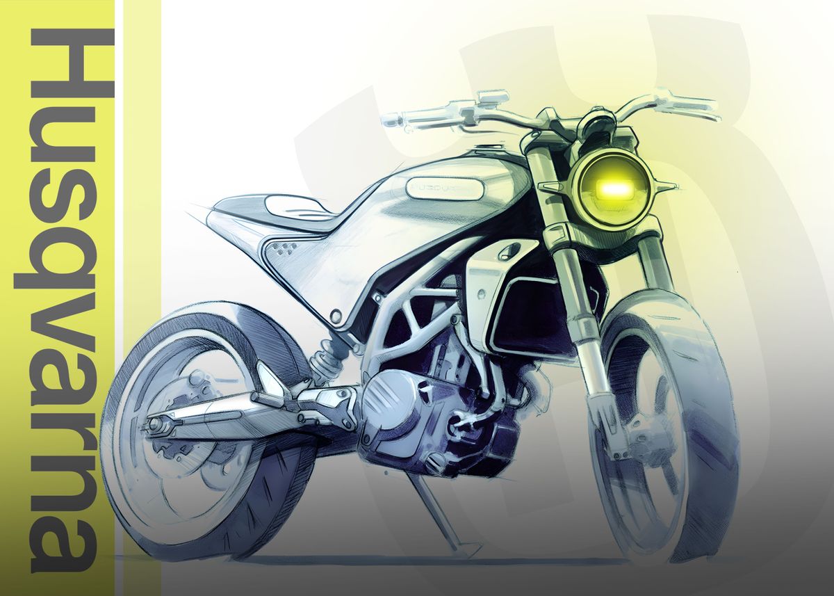 'HUSQVARNA VITPILEN CONCEPT' Poster, picture, metal print, paint by Nex ...