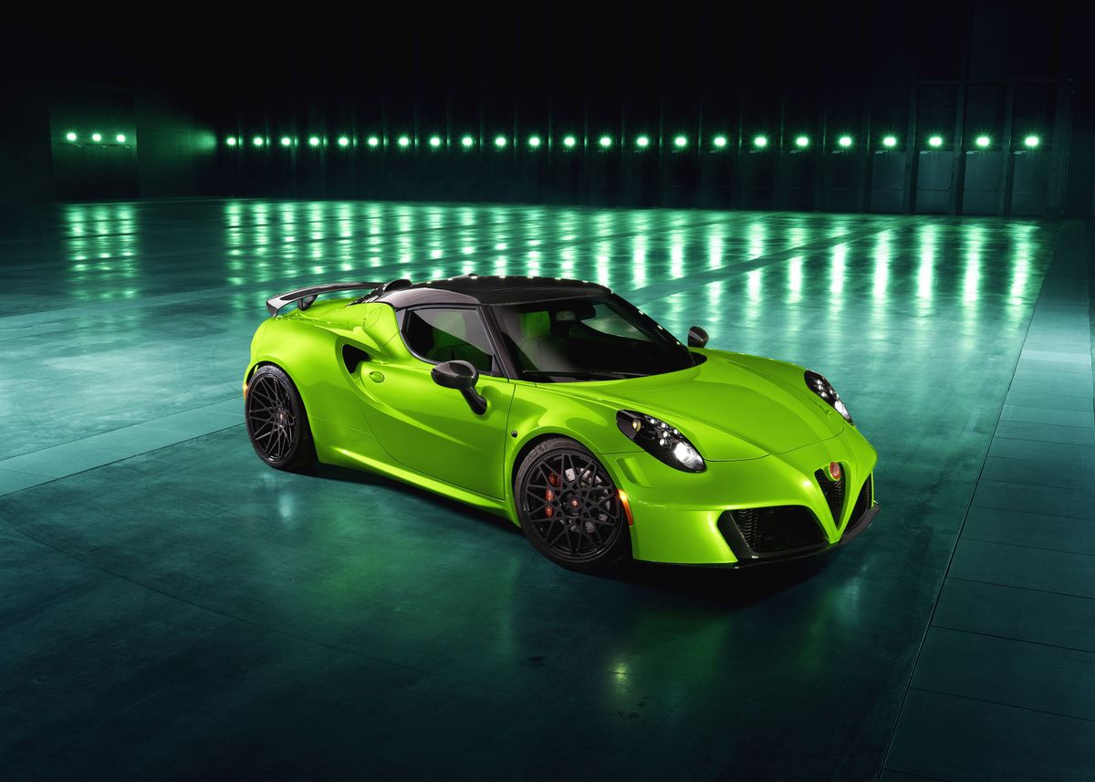 'Alfa Romeo 4C' Poster, picture, metal print, paint by Va Mitha | Displate