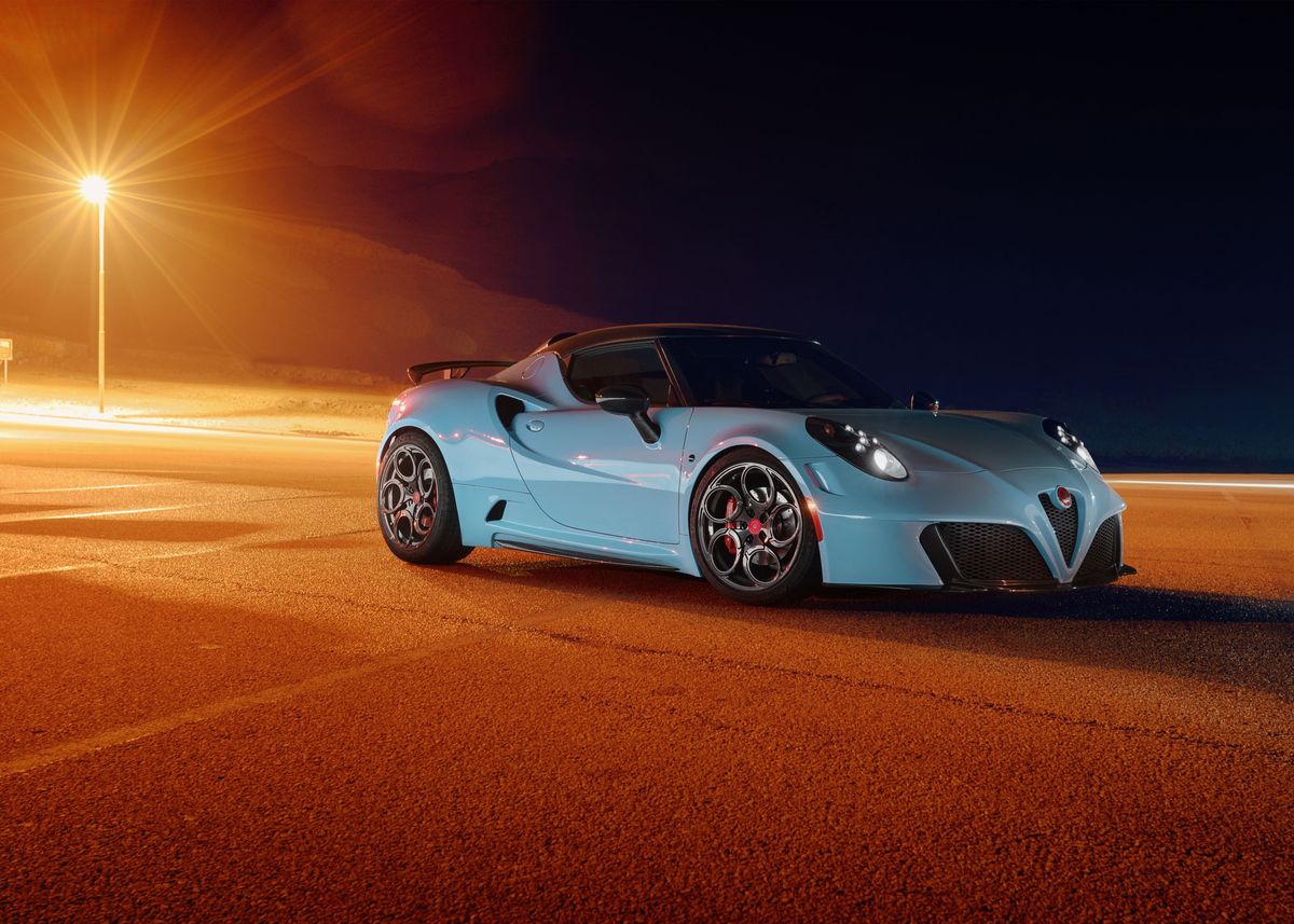 'Alfa Romeo 4C' Poster, picture, metal print, paint by Va Mitha | Displate