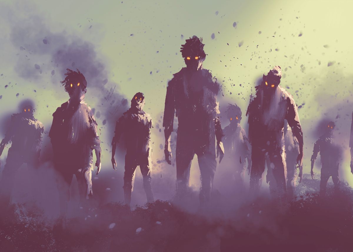 'Zombie Crowd ' Poster, picture, metal print, paint by Fantasy Lord ...