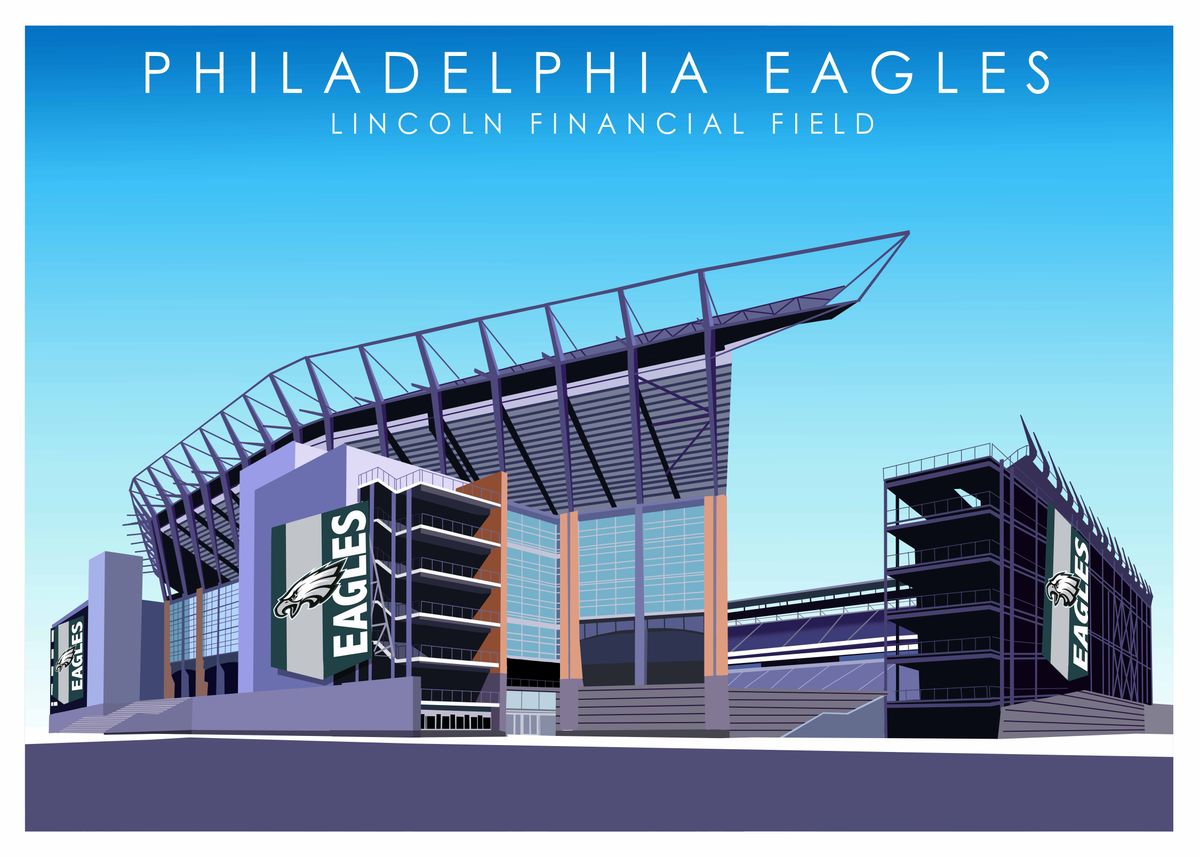 'Eagles Stadium' Poster, picture, metal print, paint by OmegaArt | Displate