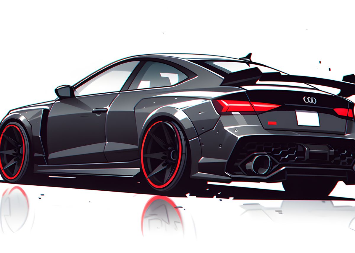 'Audi RS8 Sport Race Car' Poster by Dragon Ball Masterpiece | Displate