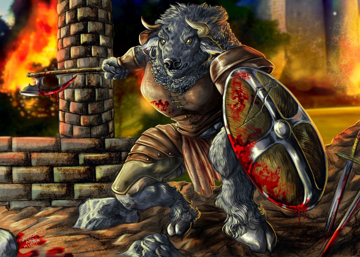 'Minotaur warrior' Poster, picture, metal print, paint by Furiarossa ...