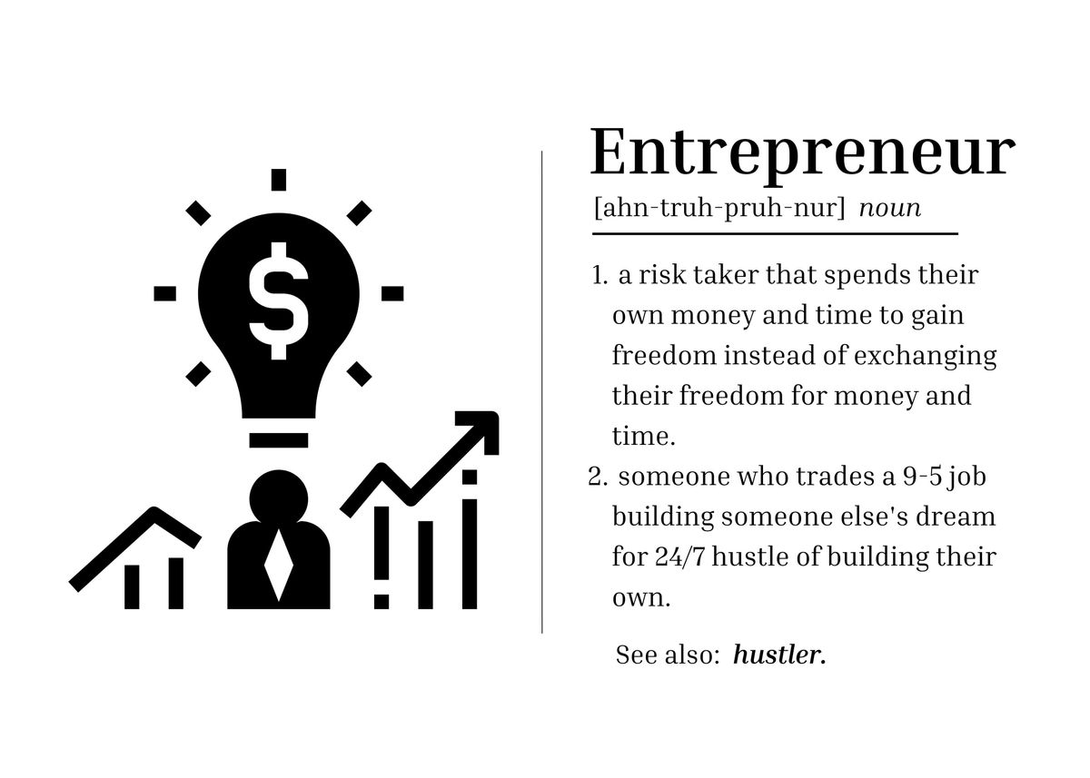 'entrepreneur definition ' Poster, picture, metal print, paint by ...