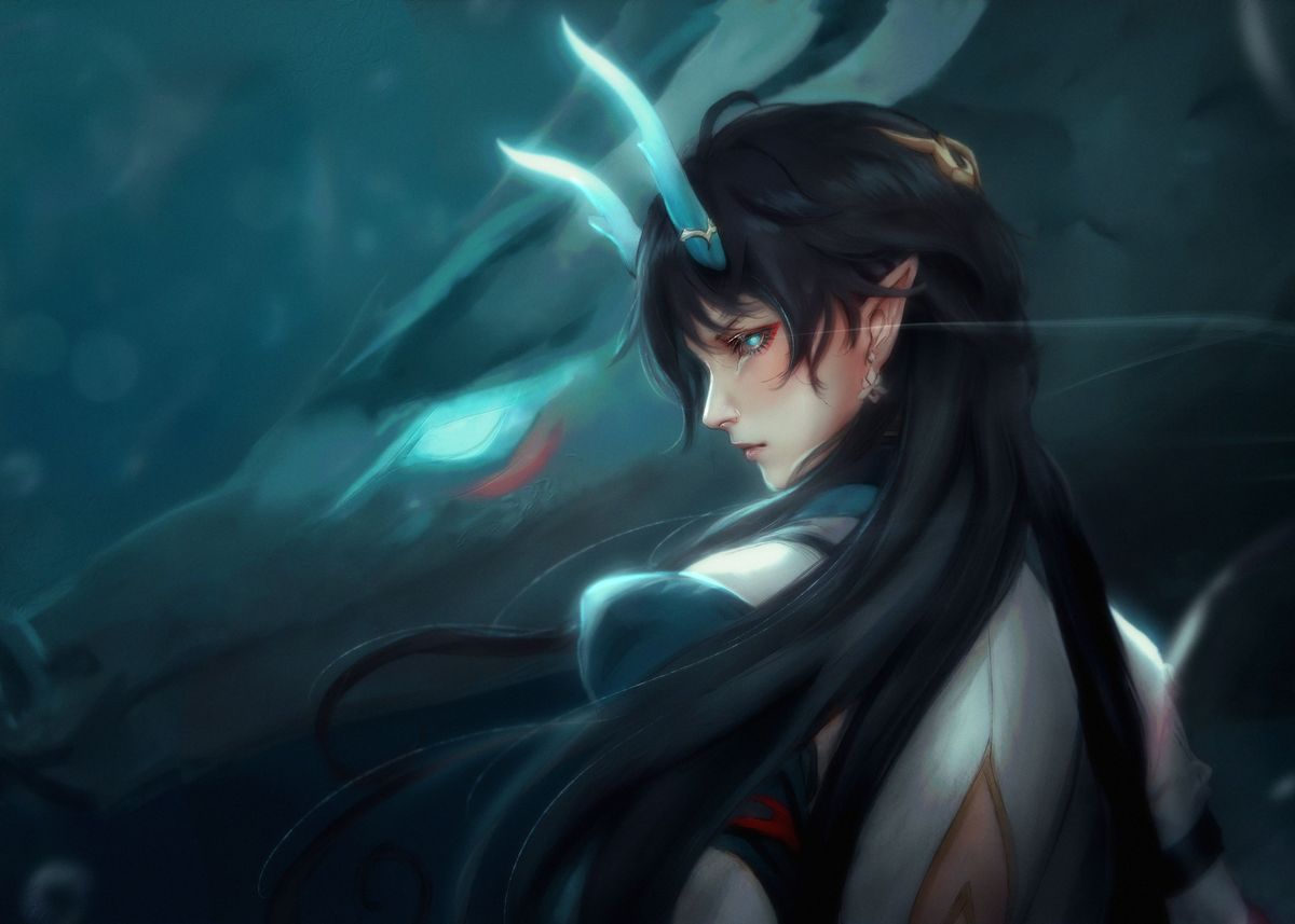 'Azure Dragon' Poster, picture, metal print, paint by Atelier Apricity ...