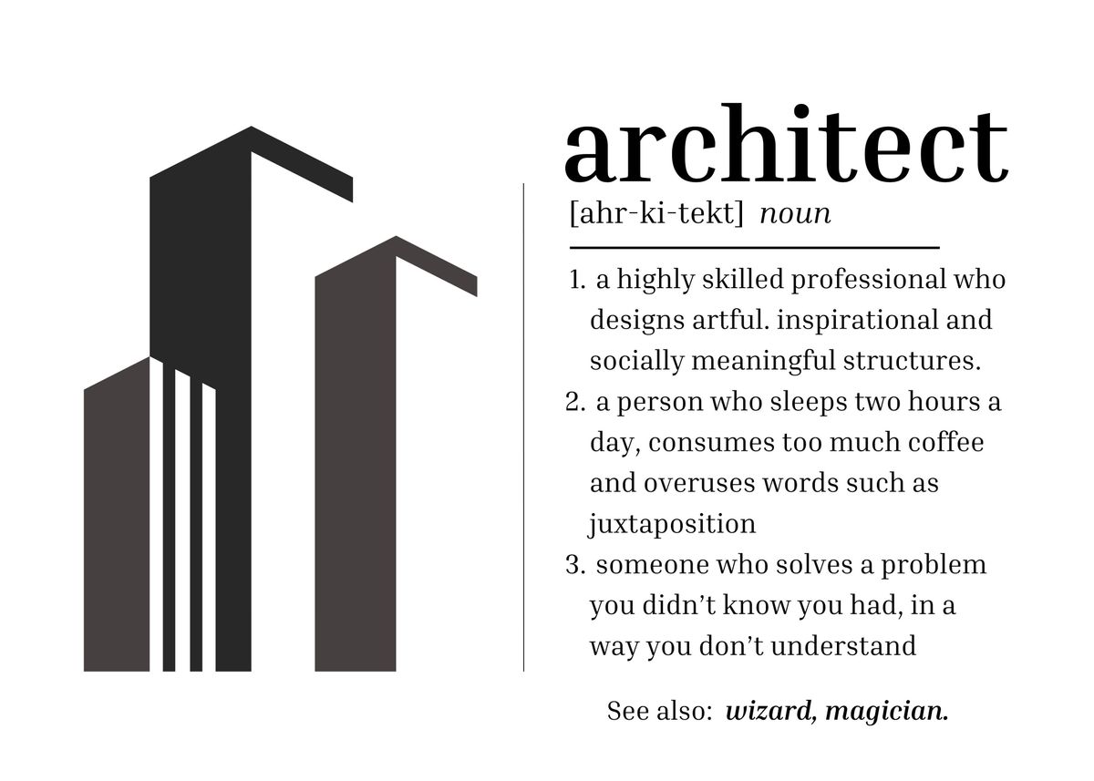 'definition architect ' Poster, picture, metal print, paint by teehowa ...