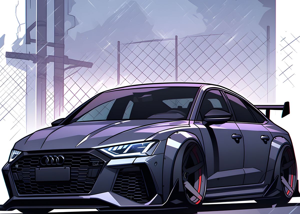 'Audi RS Sport Racing Car' Poster by Dragon Ball Masterpiece | Displate