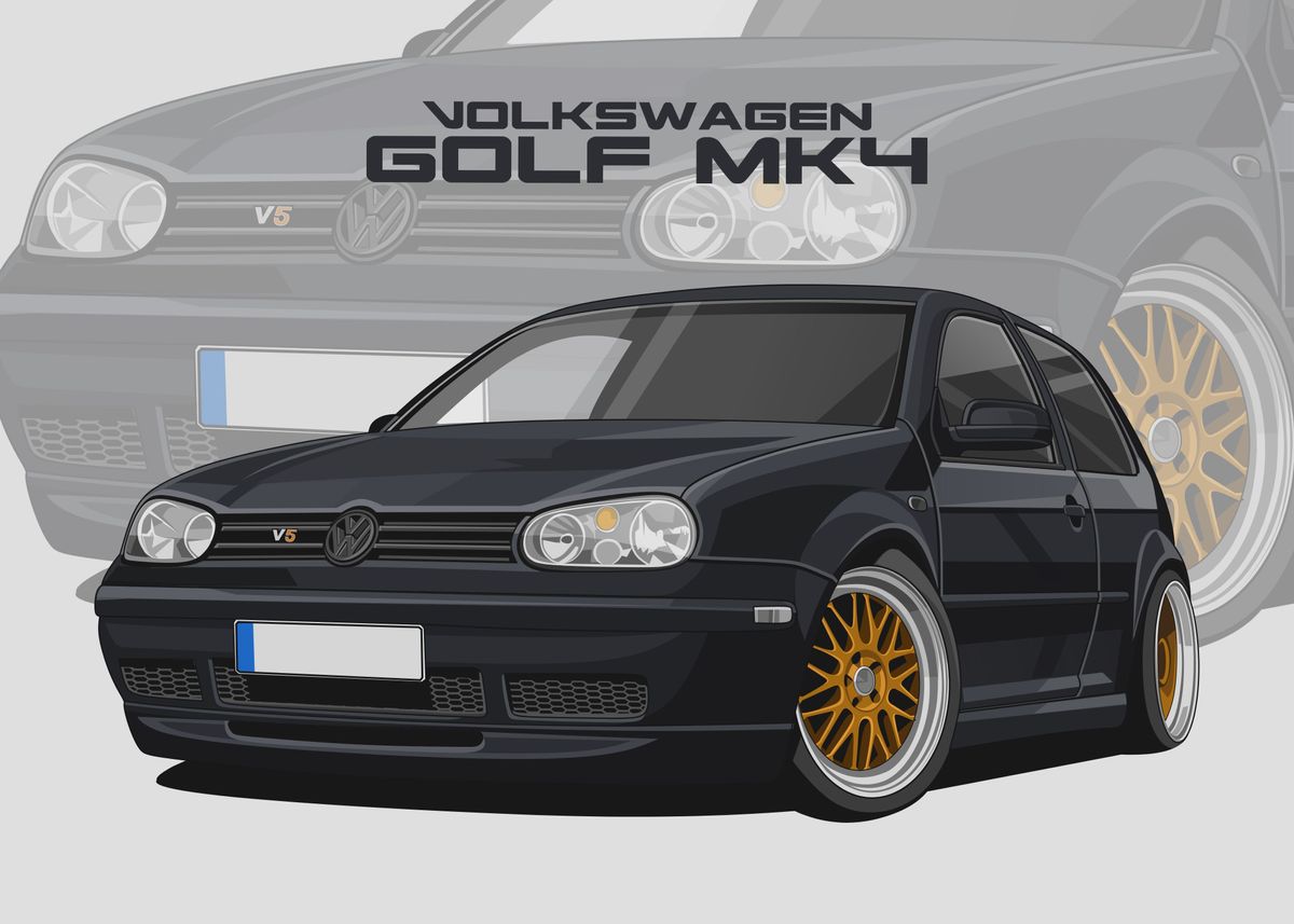 'Volkswagen Golf Mk4 ' Poster, picture, metal print, paint by capture ...